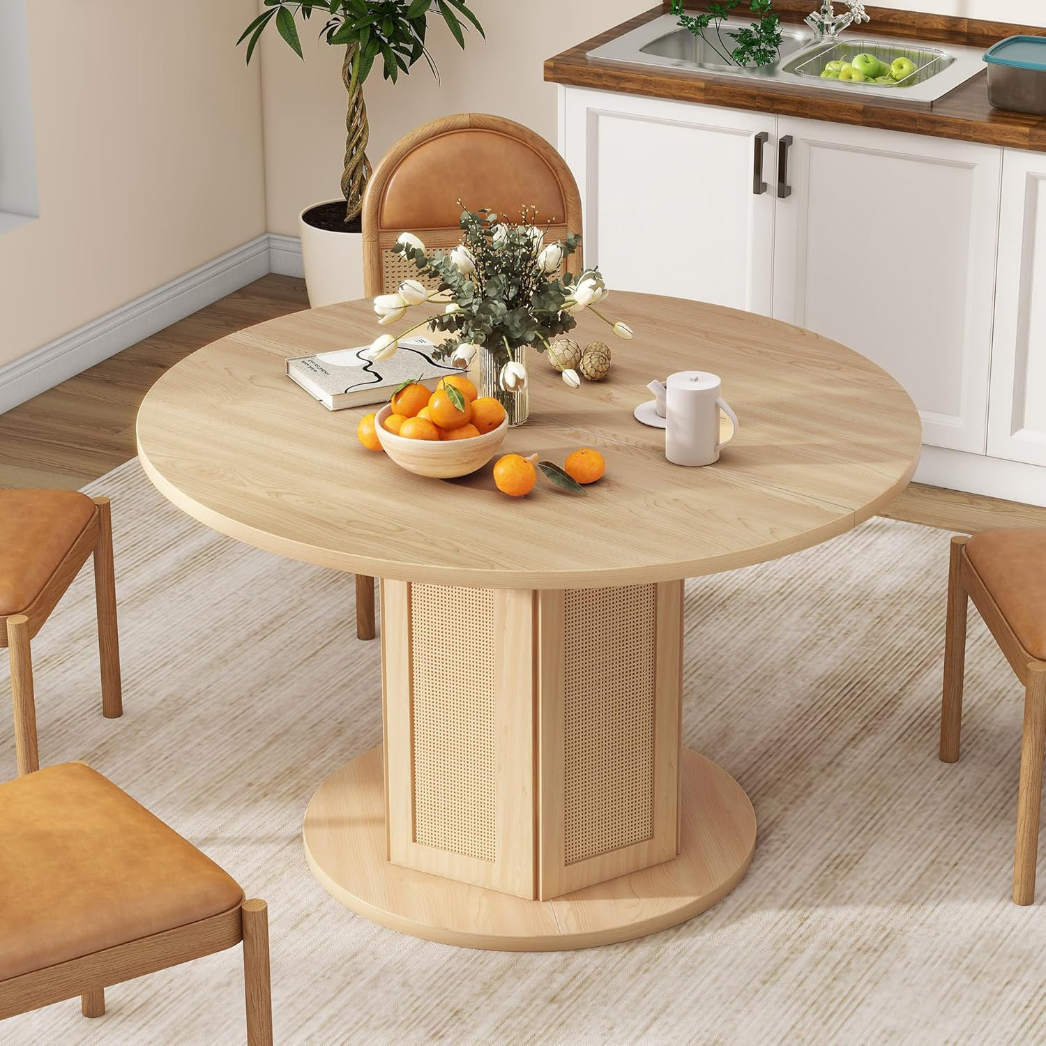 Bay Isle Home™ Round Dining Table for 4-6 People 47 Inch Circle Dining ...