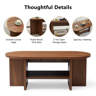 Ebern Designs 43.31'' Oval Shaped Coffee Table With Storage & Reviews ...