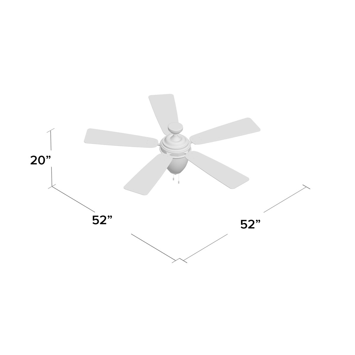 Honeywell Glencrest 52" 5 Blade Damp Rated Ceiling Fan LED Light Kit ...