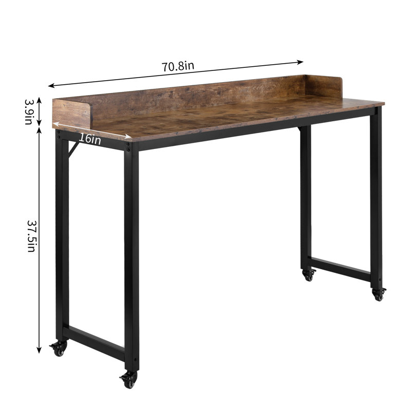 Inbox Zero Dakera 70.8'' W Overbed Table with Wheels, Rolling Bed Desk ...