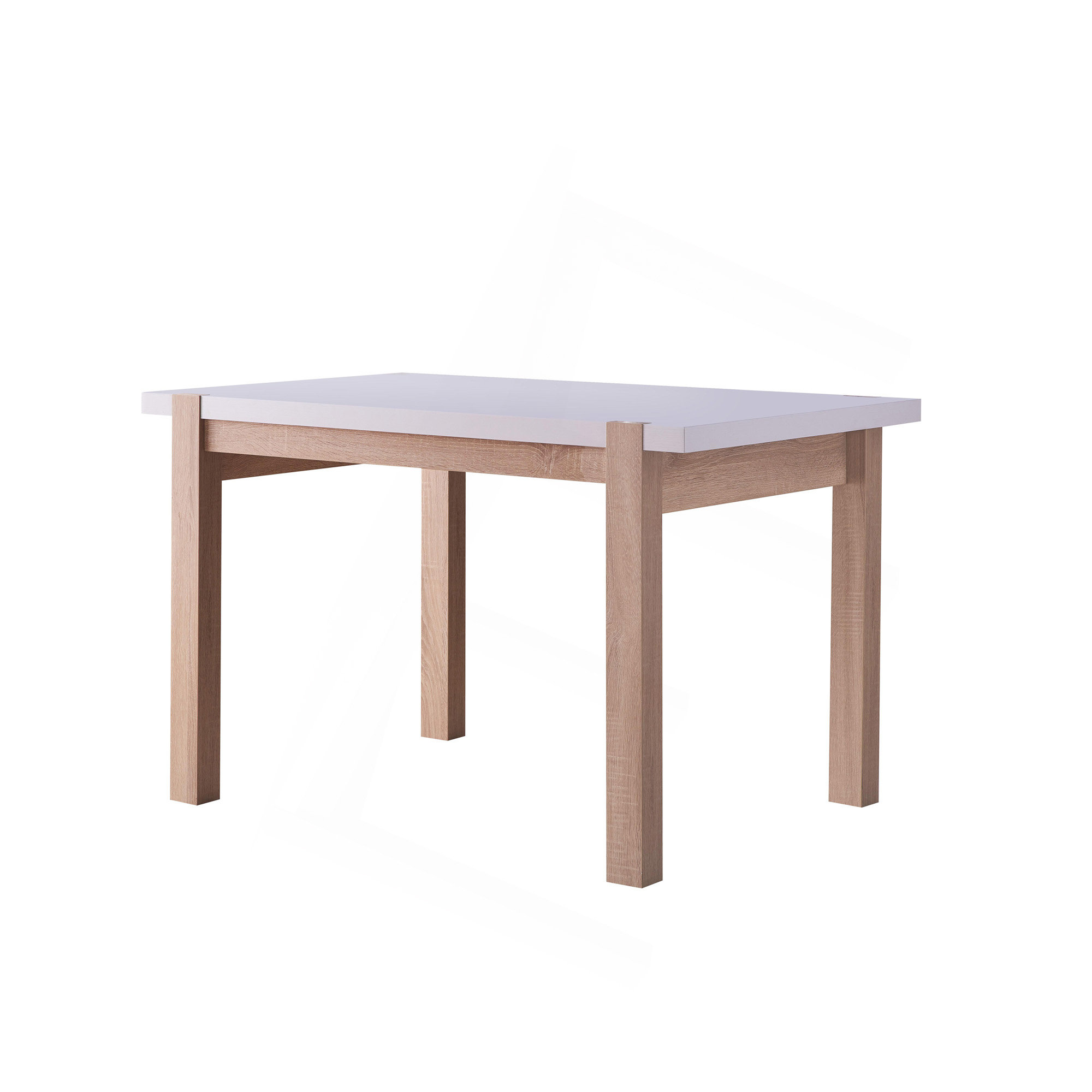 Ebern Designs Dining Table Solid Wood Four Leg Posts Two Tone Color ...