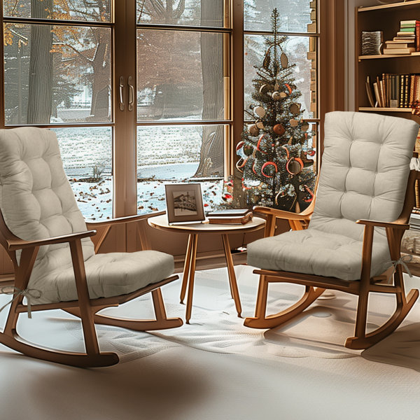 Ebern Designs Rocking Chair Cushion Non-Slip Tufted High Back Rocking ...