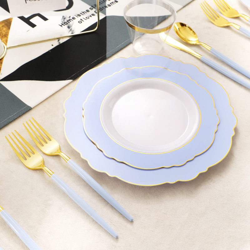COEN 25-Guest Thanksgiving Disposable Dinnerware Set – Baroque Plastic ...