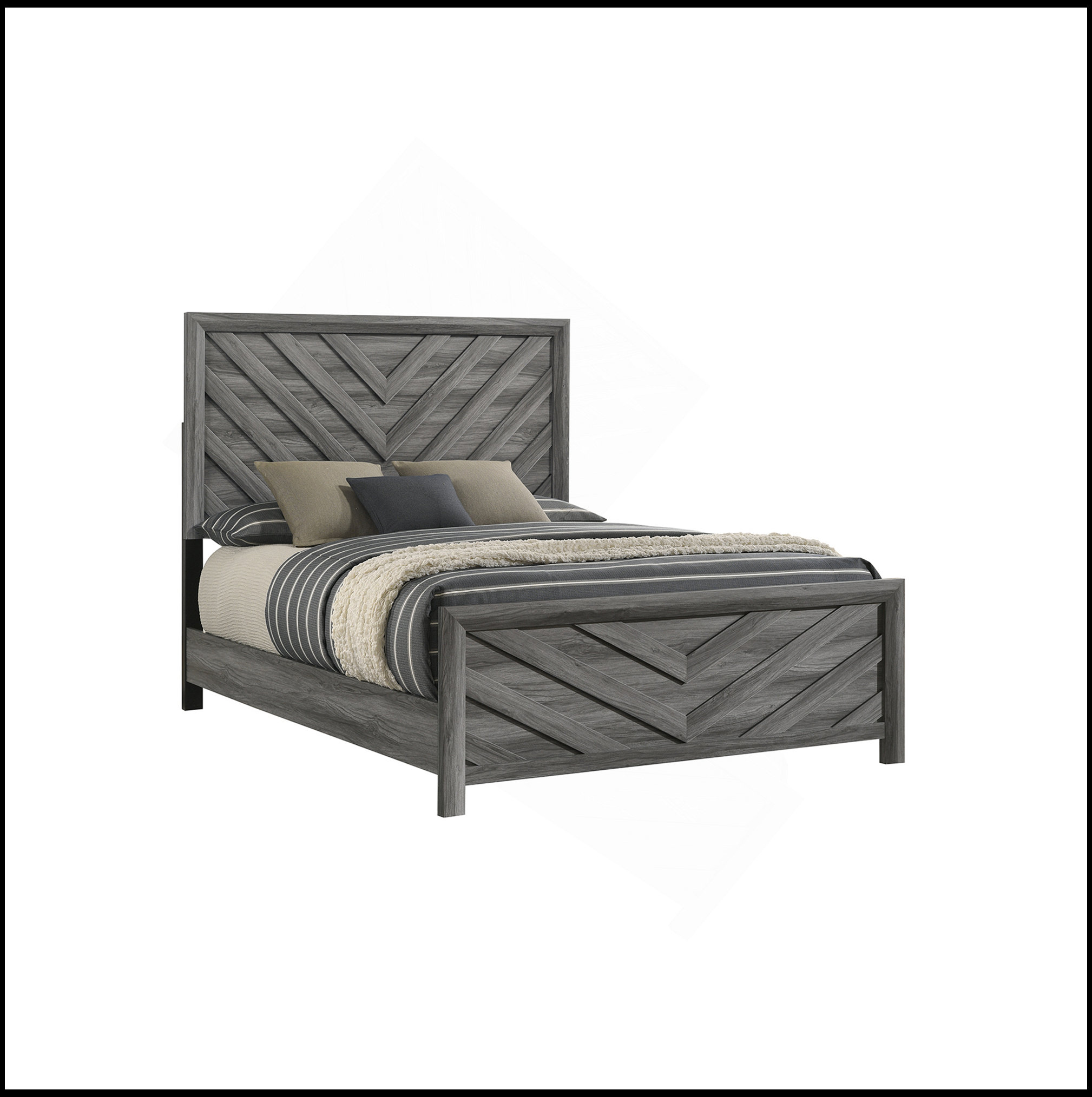 Gracie Oaks Denver Modern Style Bed Made With Wood In Gray | Wayfair