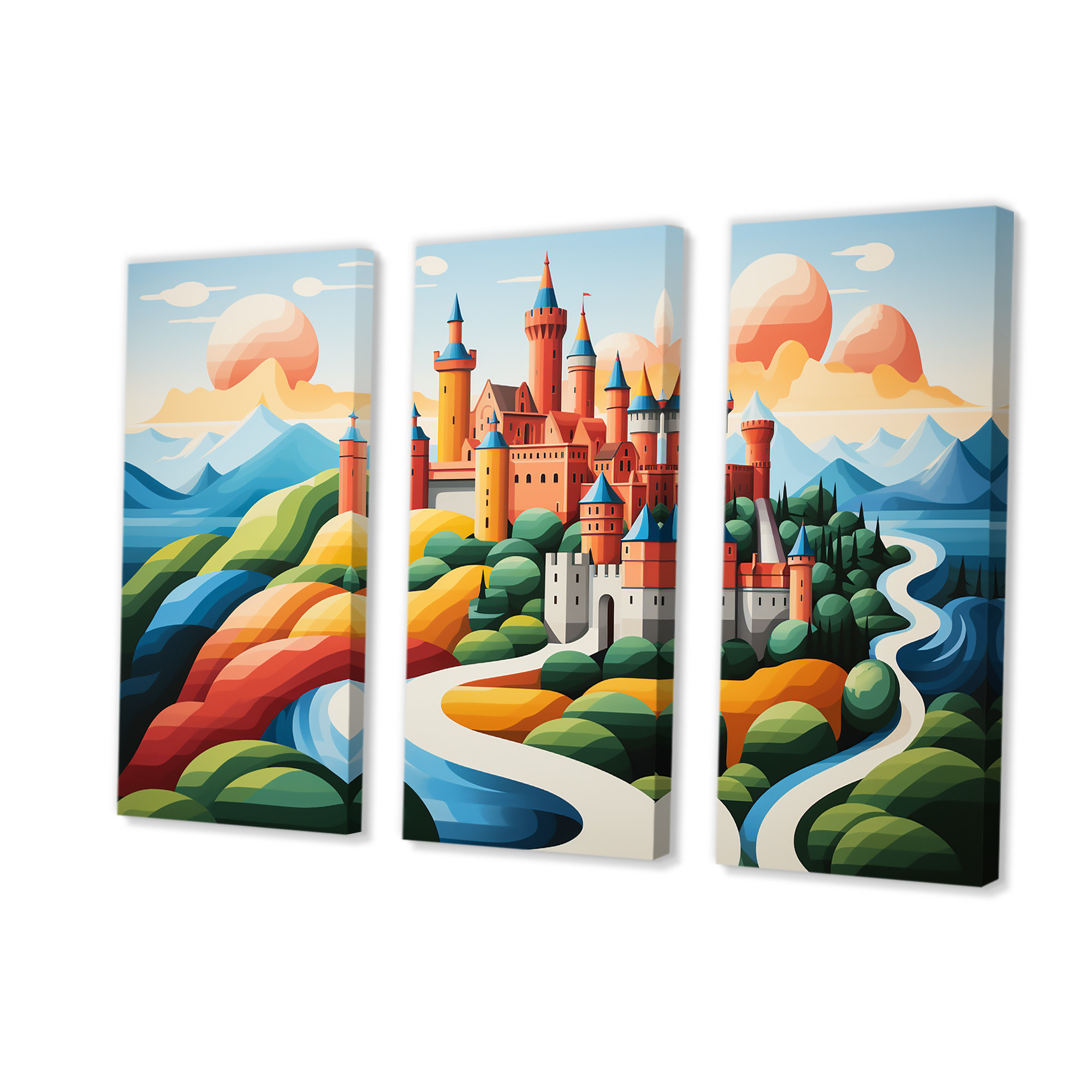 Lark Manor™ Multicolor Castles Mountain I - Castles Wall Art | Wayfair