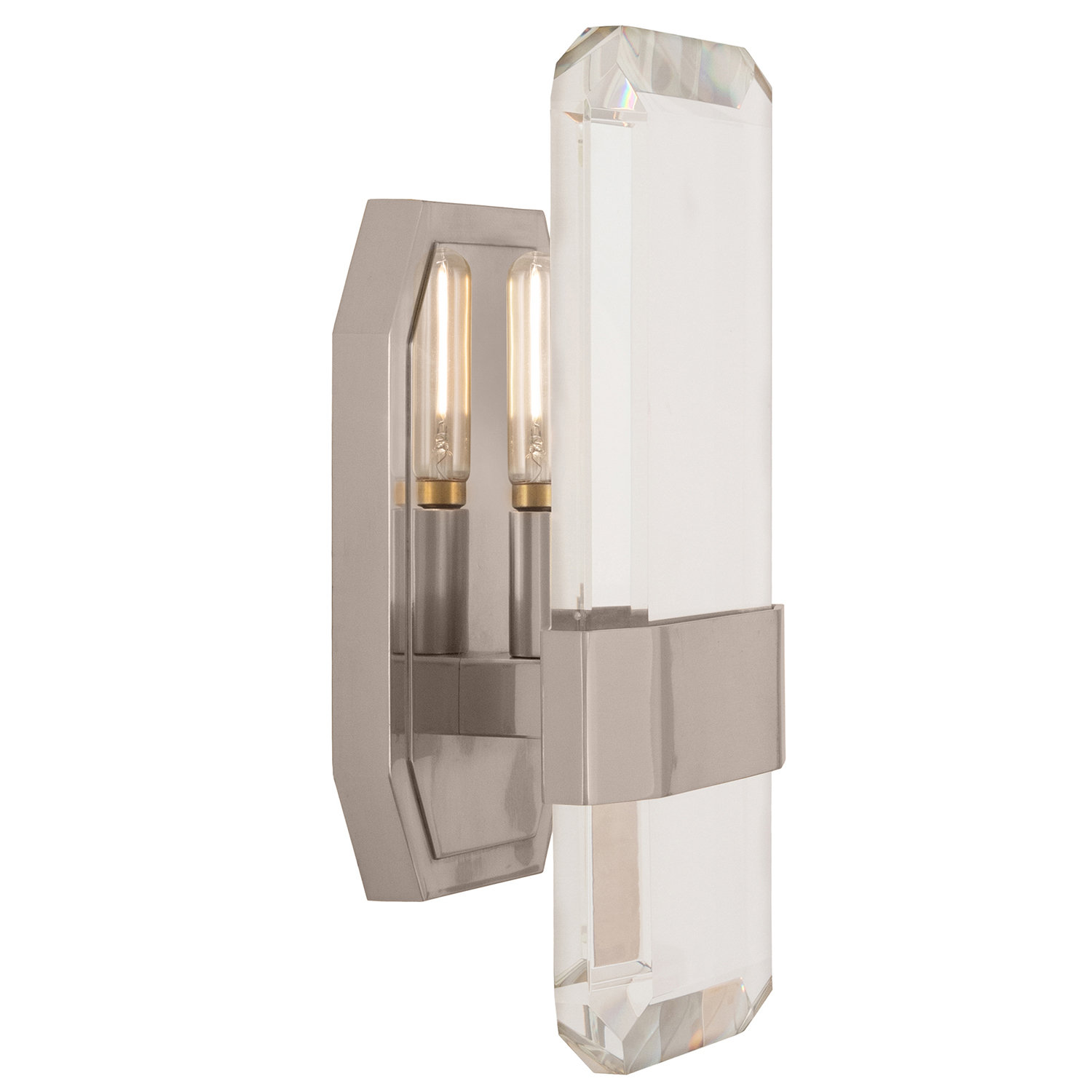 Robert Abbey Jacqueline Wall Sconce - Polished Nickel, Lucite Crystal ...