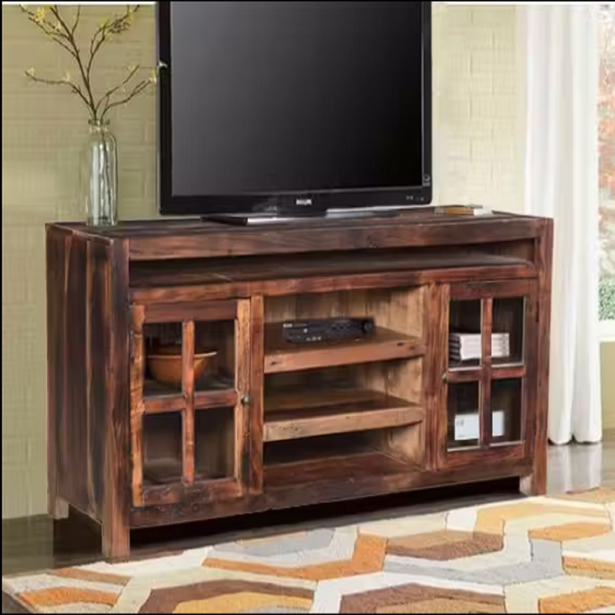 Designe Gallerie Solid Wood Rectangular Media Cabinet for 72x 19 x 33 ...