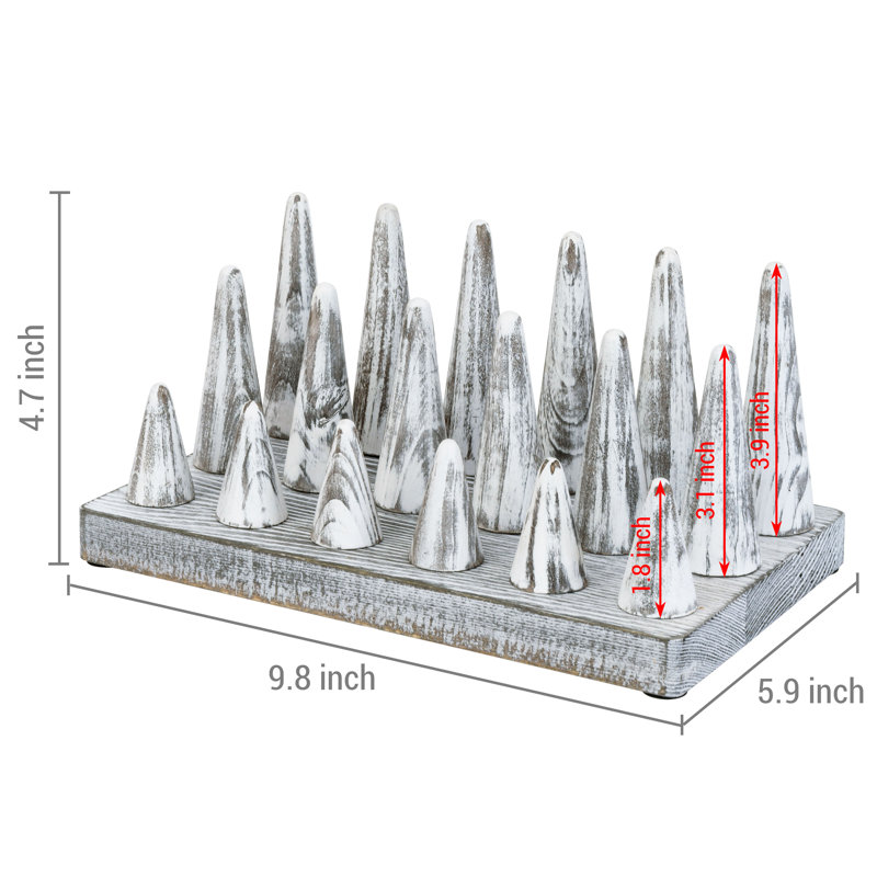 Gracie Oaks 18 Cone Solid Wood Jewelry Ring Holder | Wayfair