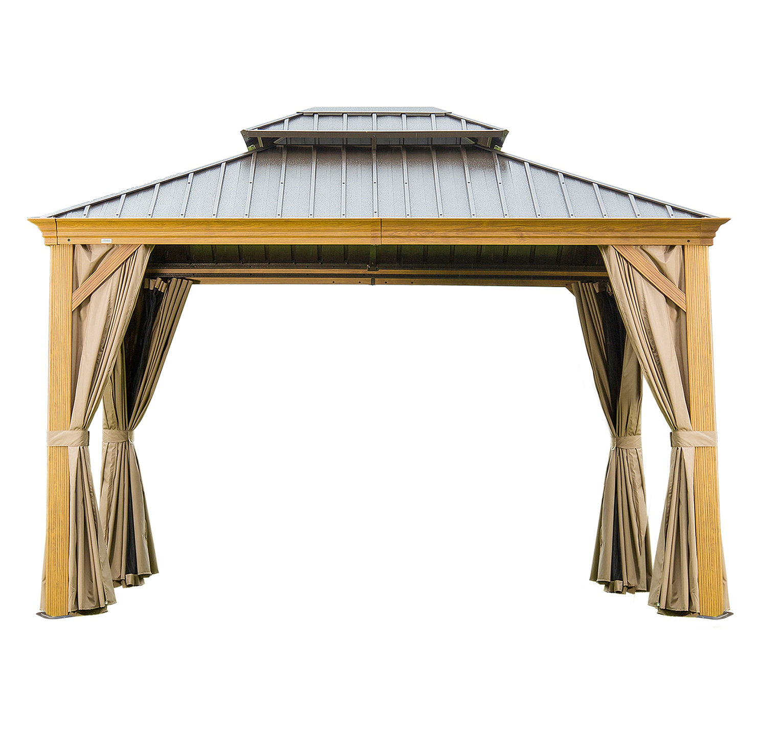 Lipoton Hardtop Gazebo, Canopy With Galvanized Steel Double Roof ...