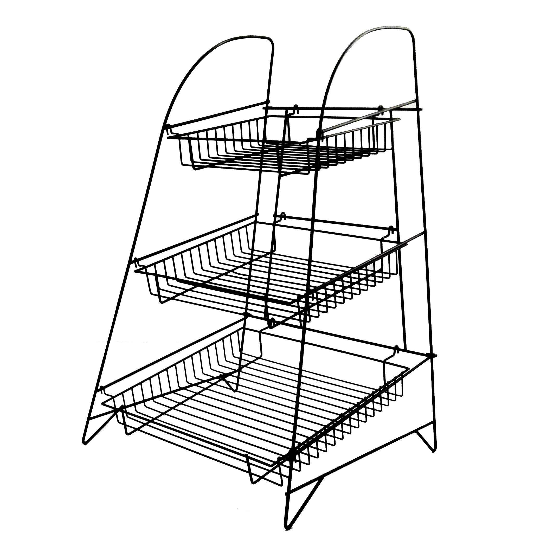 FixtureDisplays 3-Tier Wire Display Rack Bakery Snacks Confection Tray ...