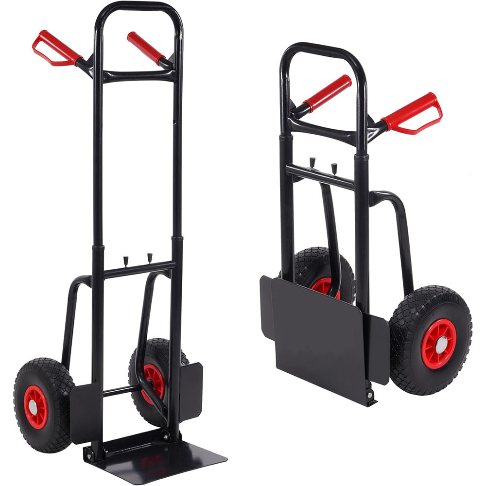 Elevon Black 220 LB Heavy Duty 2 In 1 Folding Utility Dolly Hand Truck | Wayfair