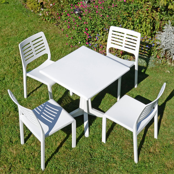 Ebern Designs Ponente Patio Table with 4 Chairs Garden Set | Wayfair.co.uk