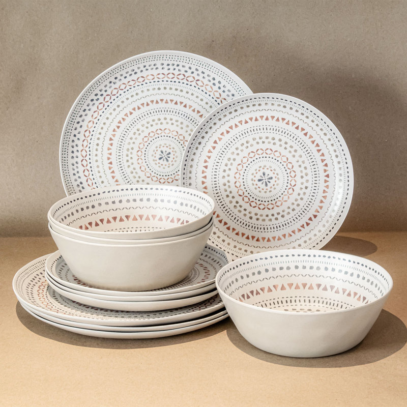 Bungalow Rose Melamine Dinnerware - Set of 12 | Wayfair