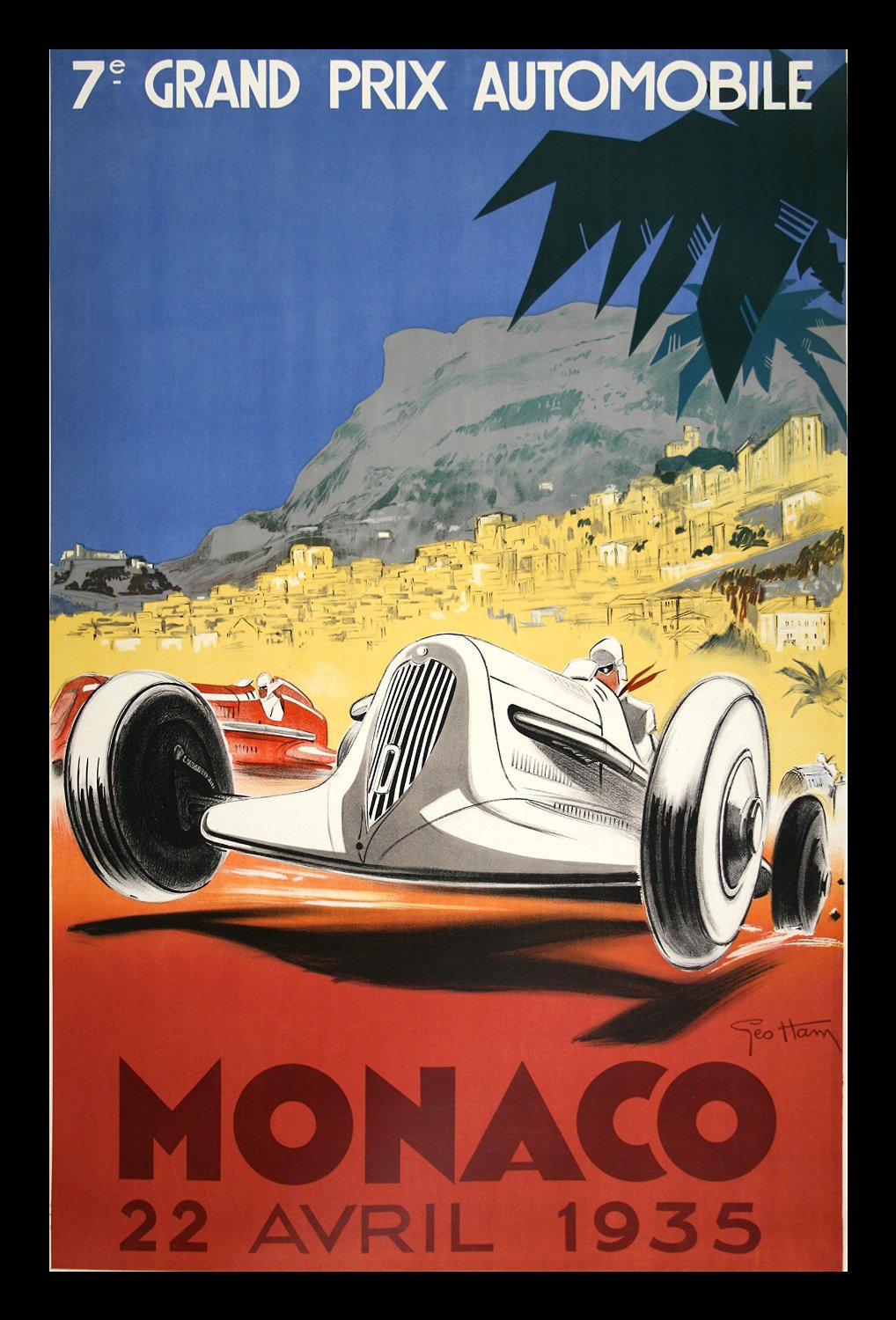 Buy Art For Less Monaco 1935 Grand Prix Automobile by George Ham Framed ...