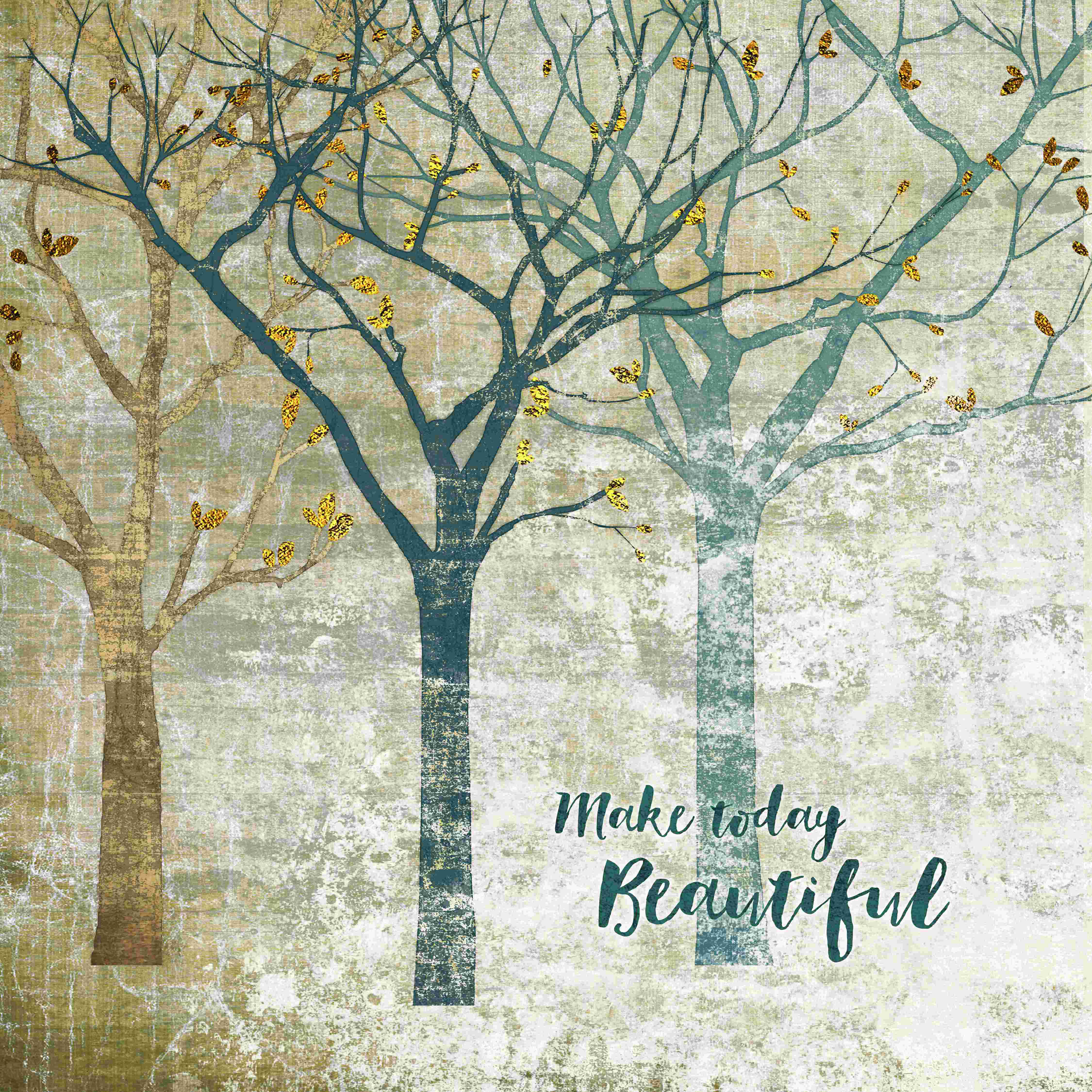 Winston Porter Teal Trees Beautiful | Wayfair