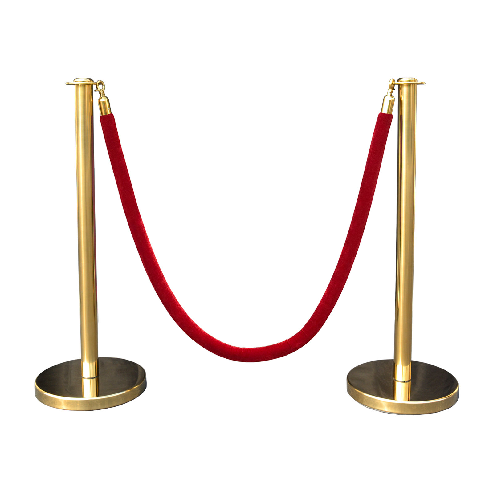 VIP Crowd Control Rope Stanchion (2 Posts/Flat Base + 6' Rope) | Wayfair