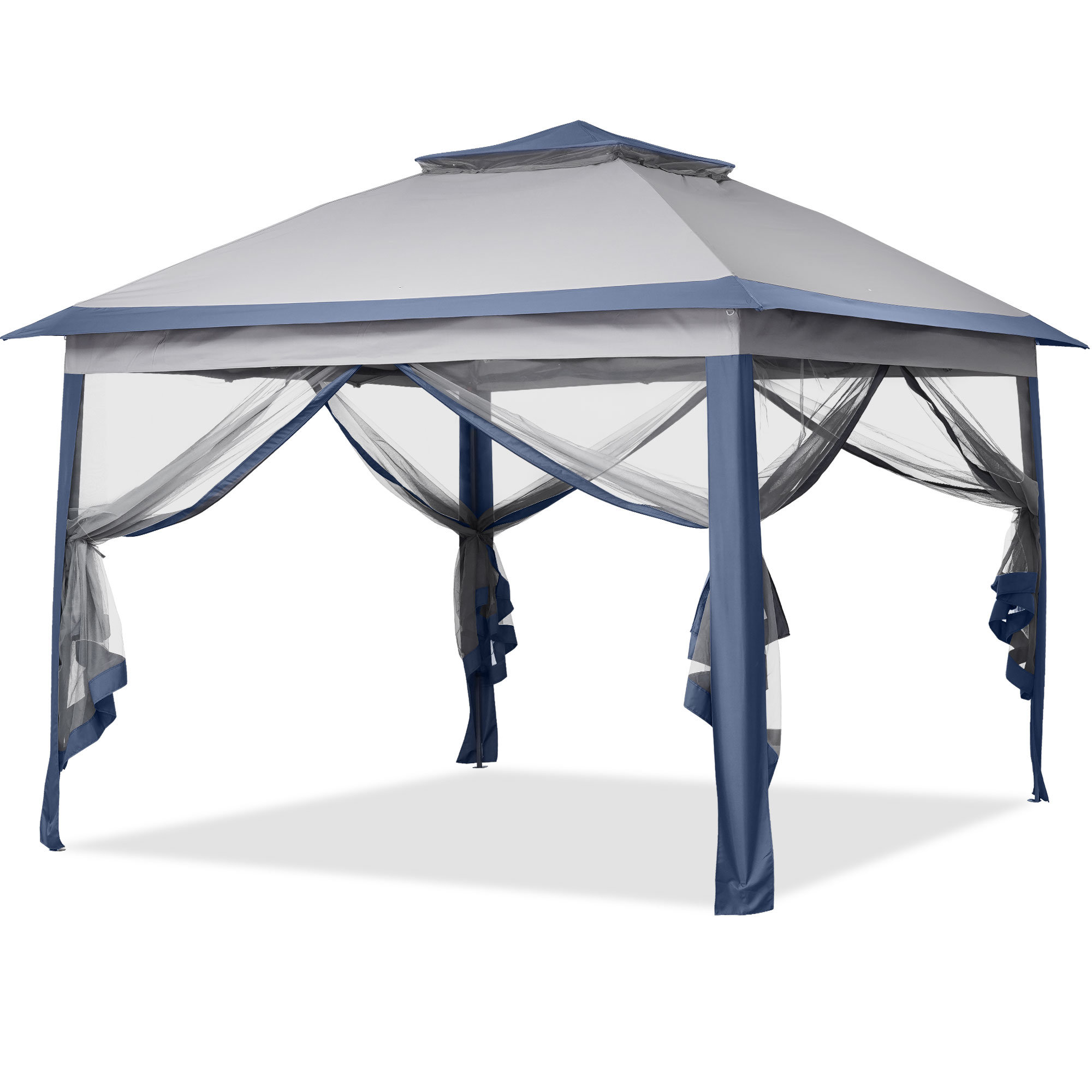 Zenova 11 x 11 ft Patio Pop up Canopy with Mosquito Netting | Wayfair