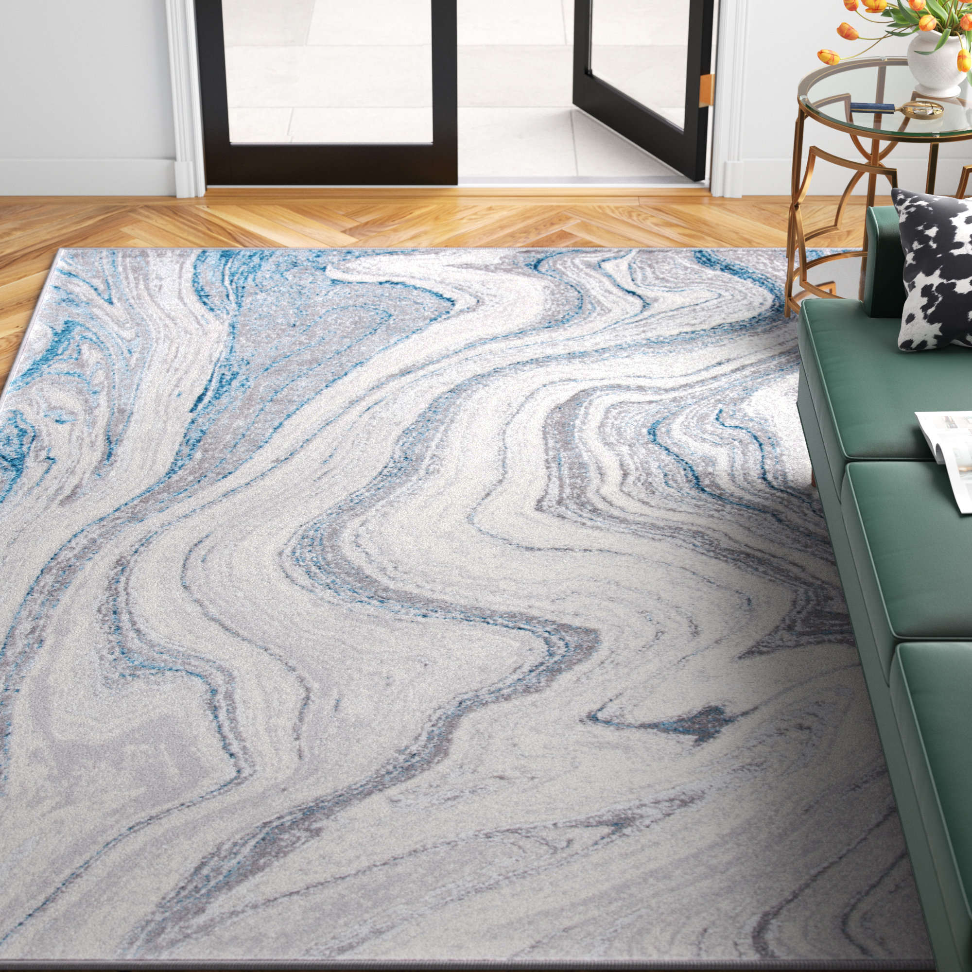 Ebern Designs Benisch Performance Abstract Rug & Reviews | Wayfair