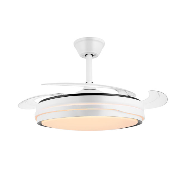 Ivy Bronx 47 Inch Retractable Ceiling Fans with Lights,Modern Bladeless ...