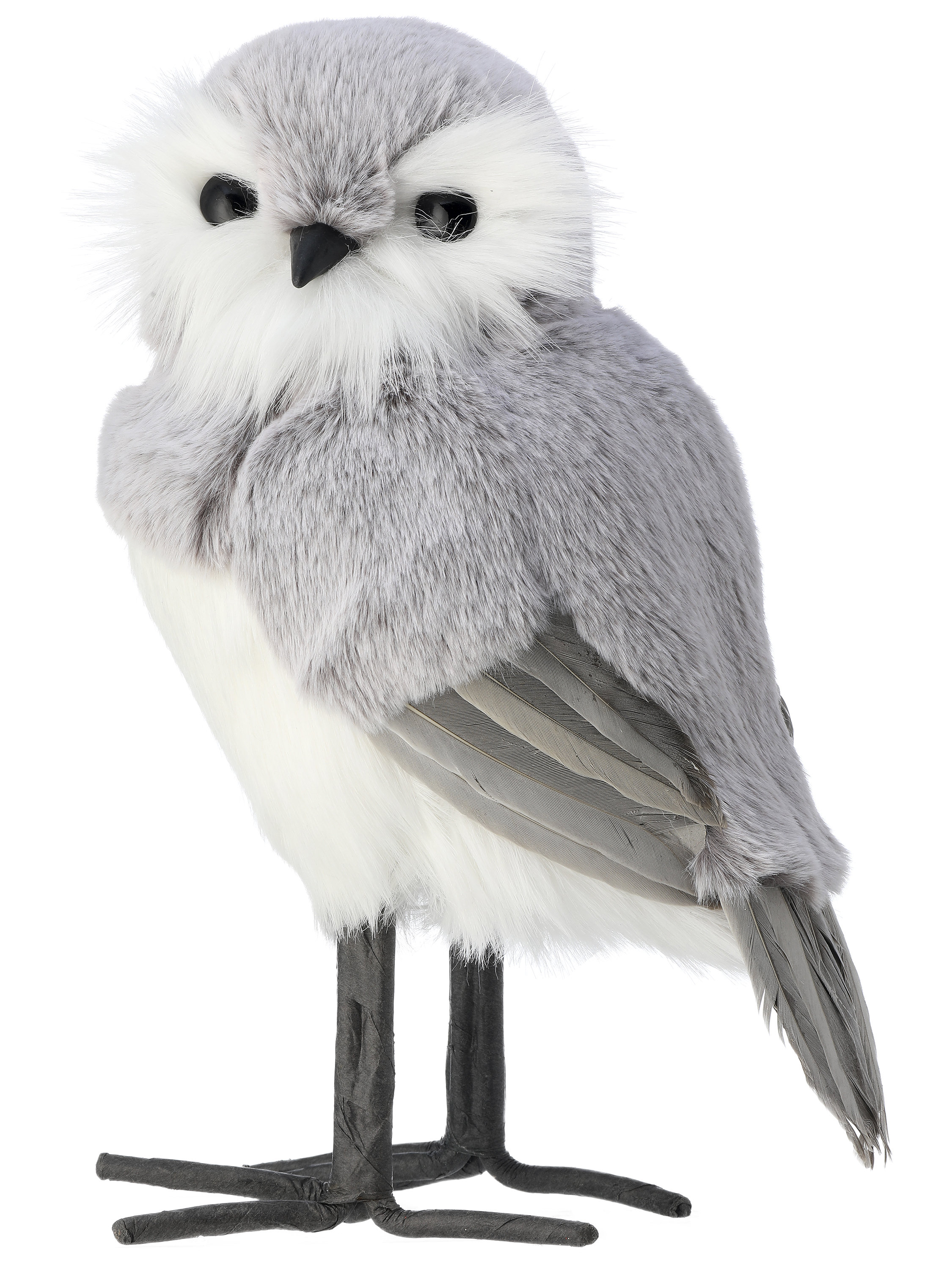 The Holiday Aisle® 11" Fur With Feather Winter Owl | Wayfair
