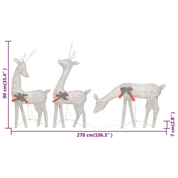 The Seasonal Aisle 6 Piece Mesh Christmas Reindeers Lighted Display Set ...