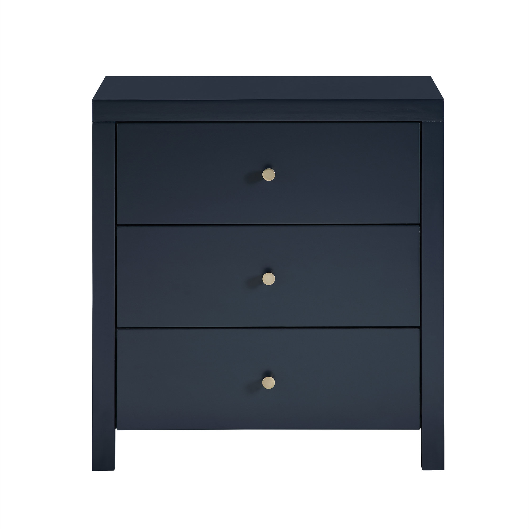 Everly Quinn Nevarre 3-Drawer Nightstand - Midnight Blue (Only ...