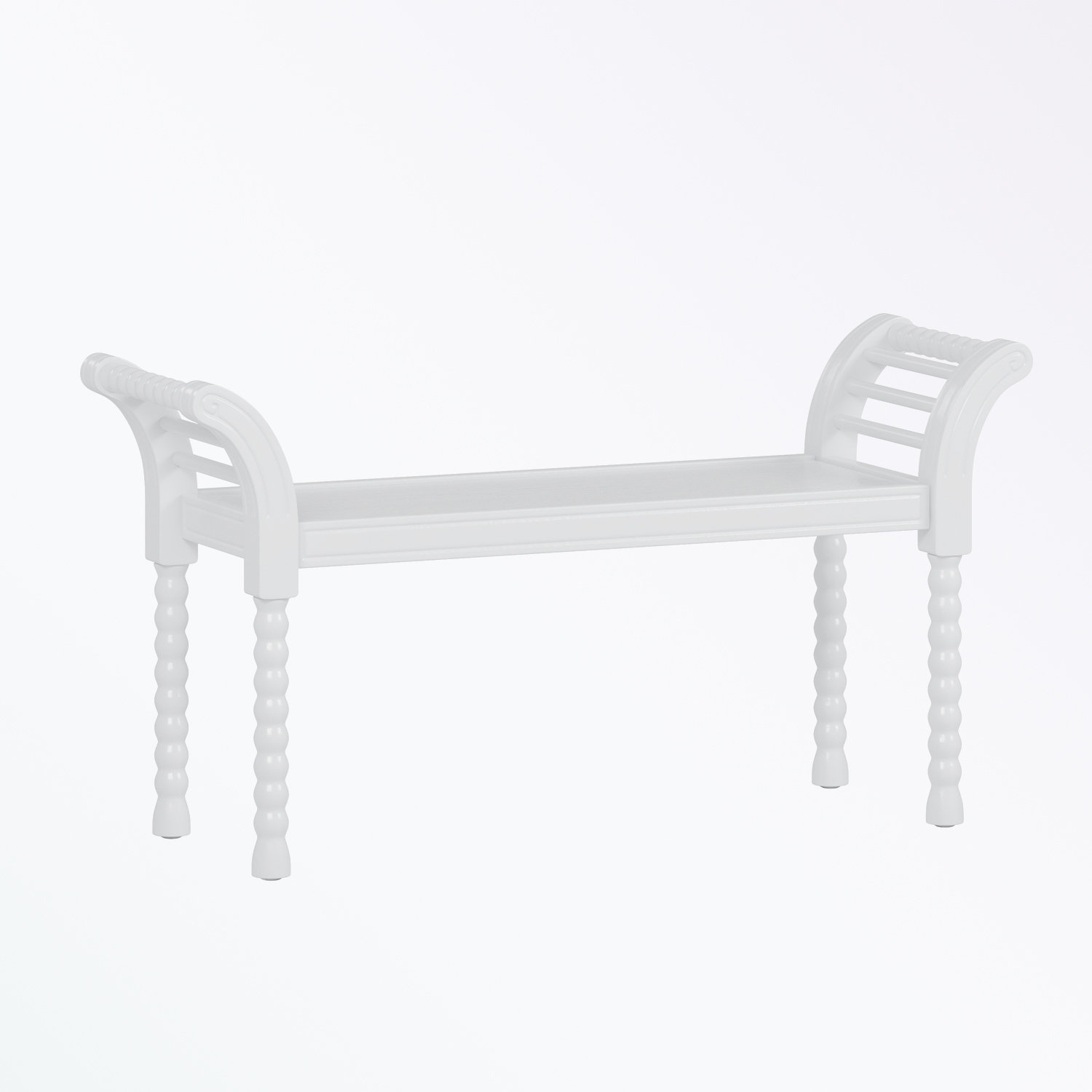 Canora Grey wooden frame Bench with Turned Legs and armrest | Wayfair