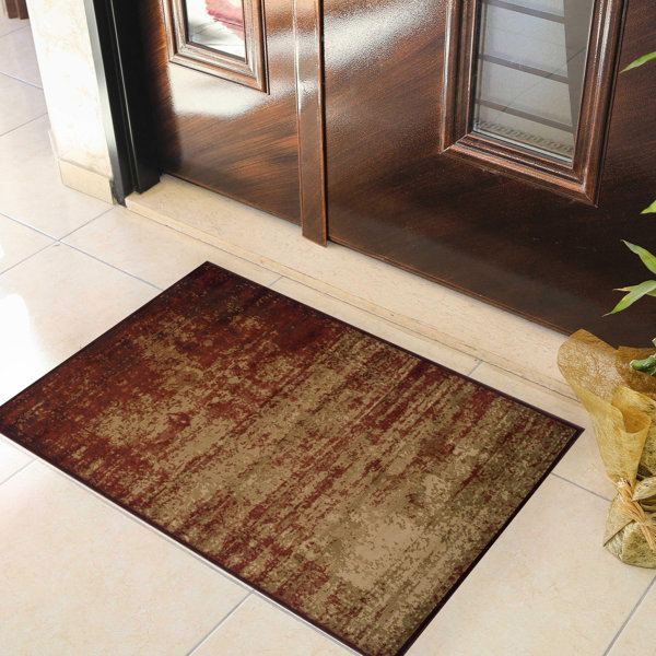 Williston Forge Acid Wash Modern Gradient Auburn Brown Indoor Area Rug ...