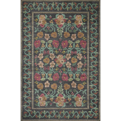 Rifle Paper Co. x Loloi Perennial Navy Indoor / Outdoor Area Rug ...