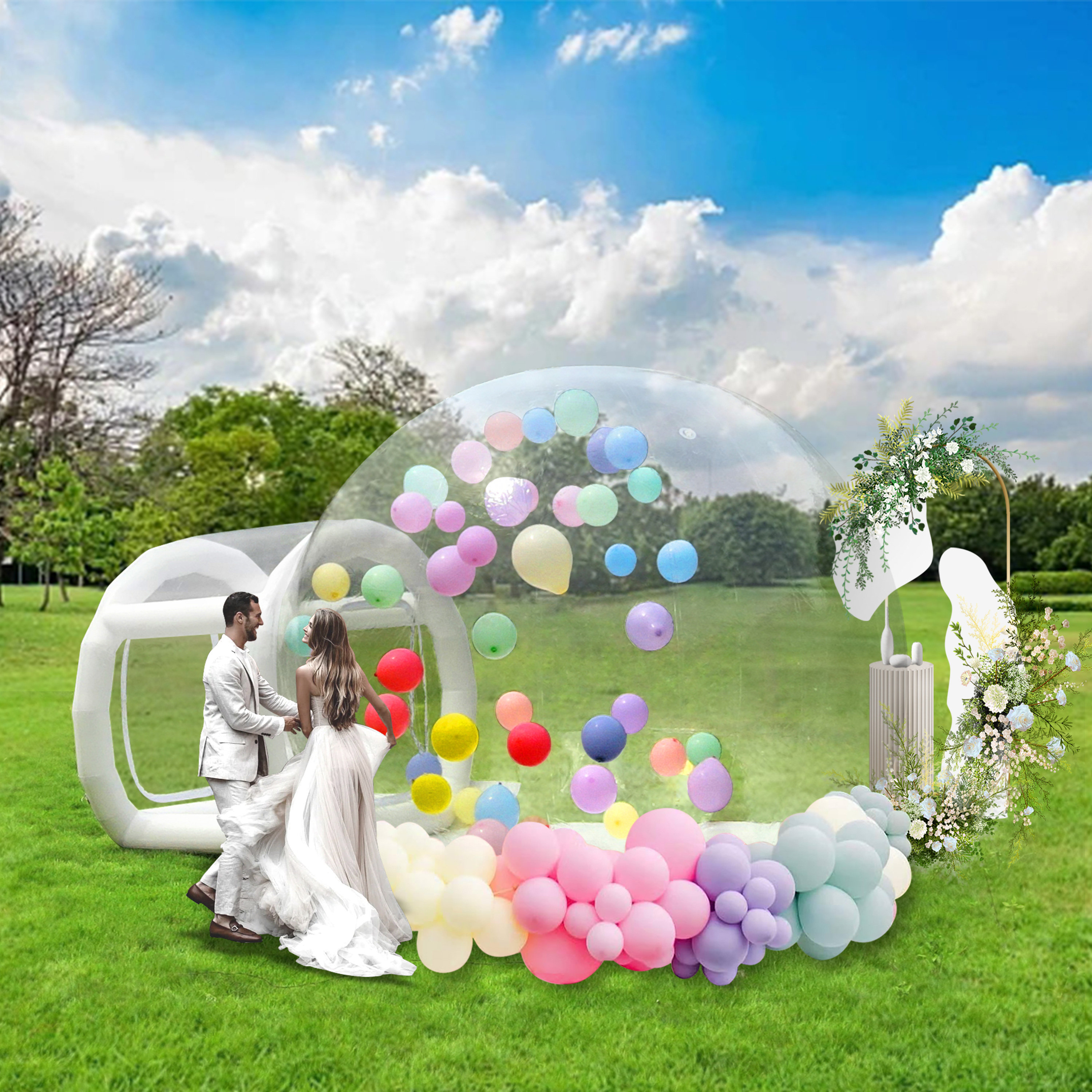 Step4Fun 10ft Inflatable PVC Bubble House Dome with 750W Air Blower Air ...