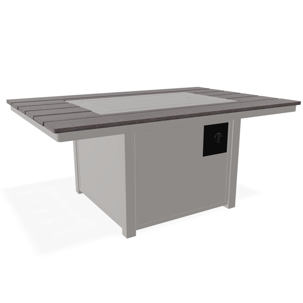 Telescope Casual 36" x 54" Rustic Polymer Fire Table with Propane Shelf ...