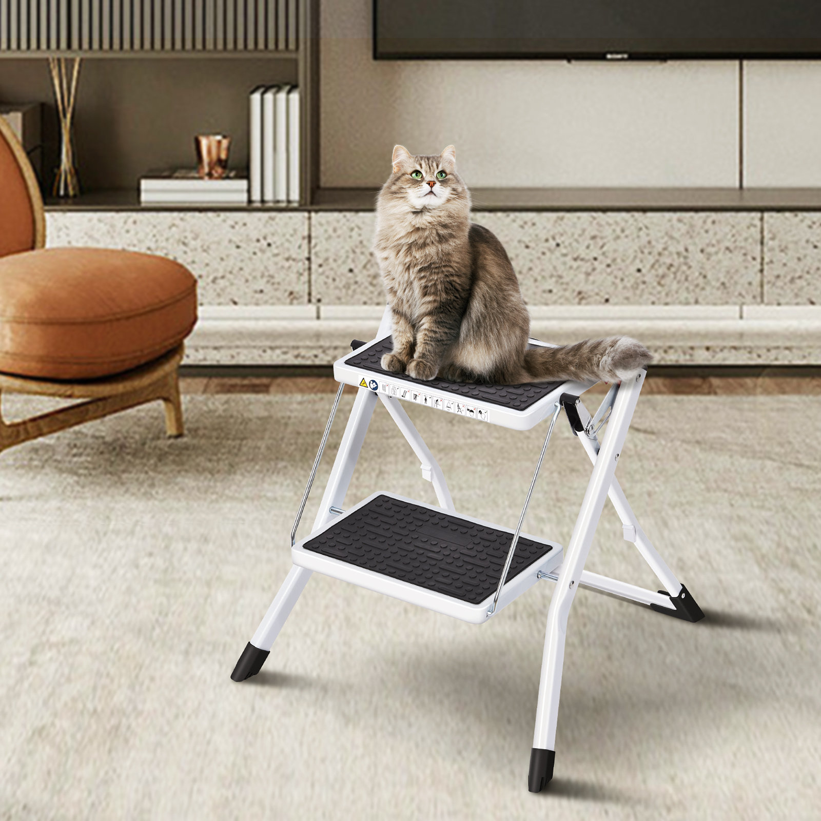 WFX Utility™ Folding Step, 2 Step Ladder, Foldable Ladder with Non-Slip ...