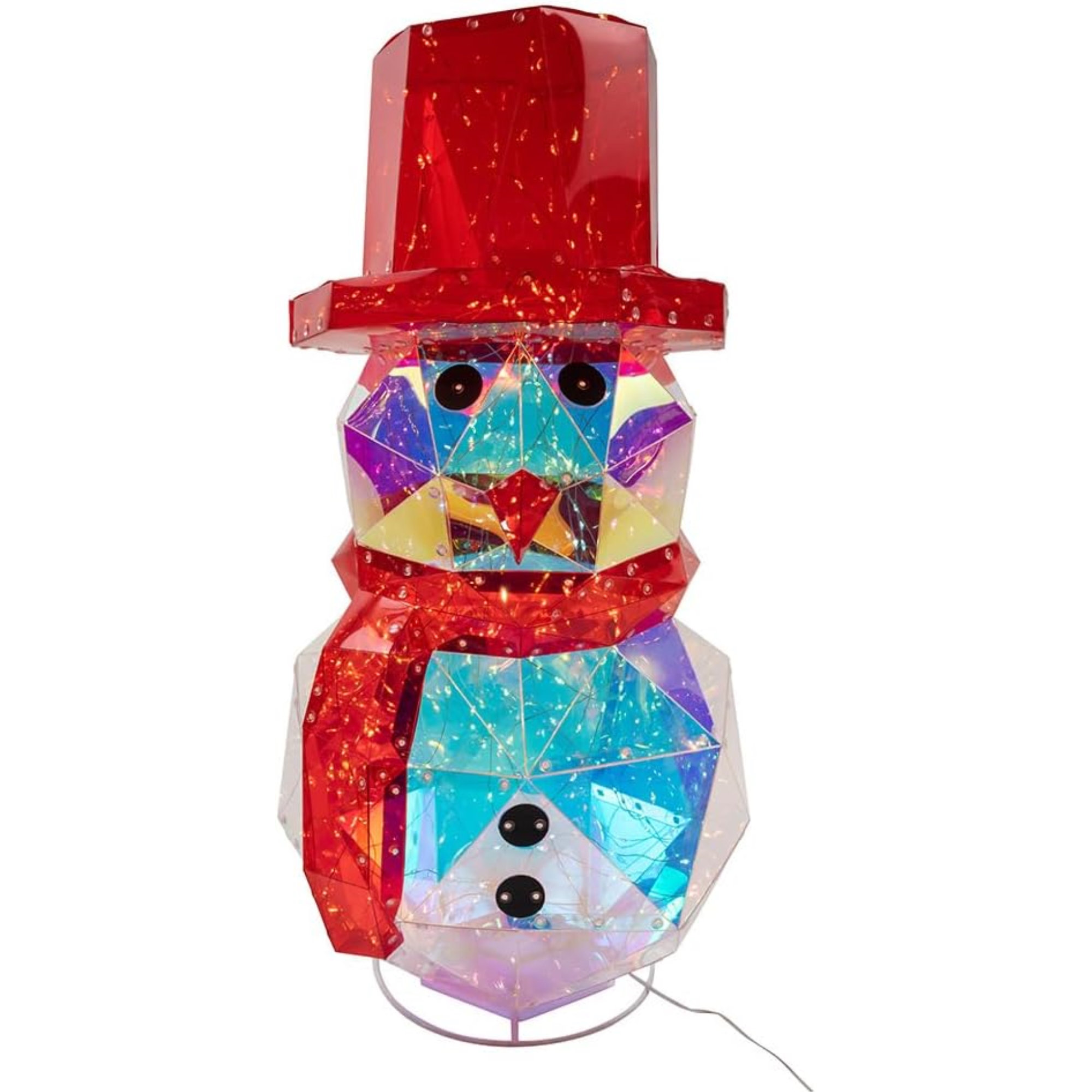 Kurt Adler Iridescent Lit Snowman Indoor or Outdoor Christmas ...