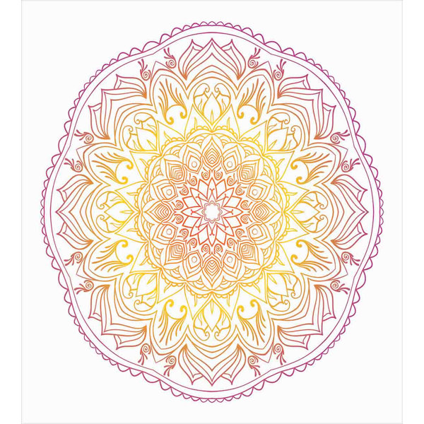 Ambesonne Rainbow Mandala Duvet Cover Set, Eastern Flower, Twin, Violet ...