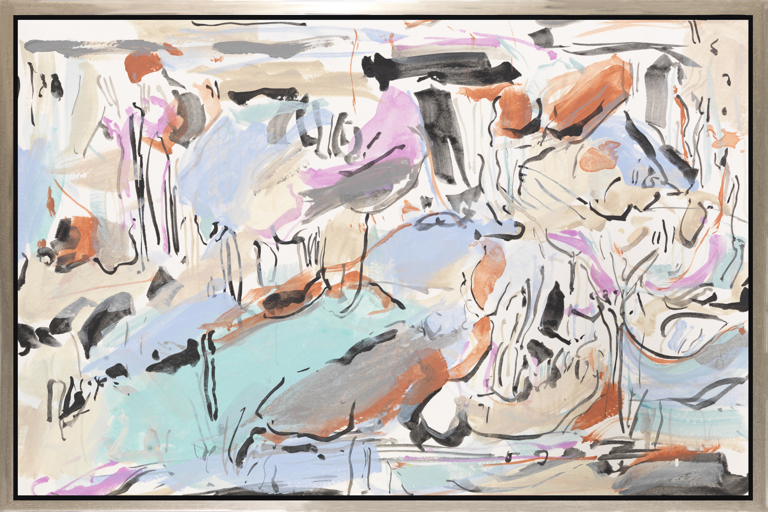 CHC Art, Inc. Complicated Percussion II - Floater Frame Painting on ...