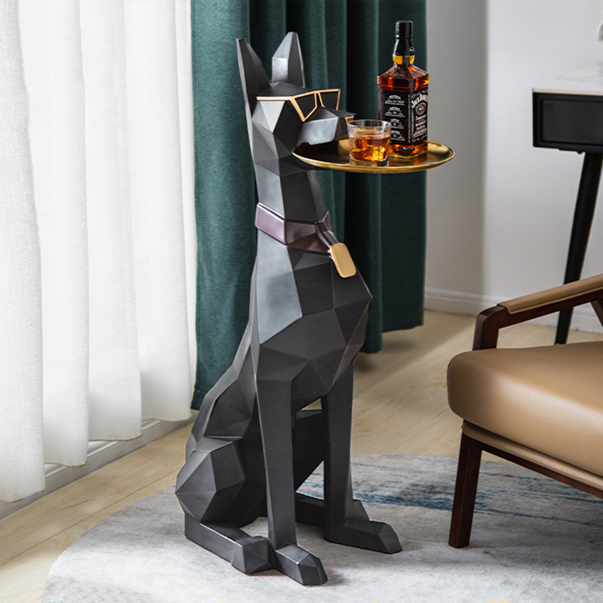 Eureka Ergonomic 29''H Modern Big Doberman Dog Side Table | Wayfair