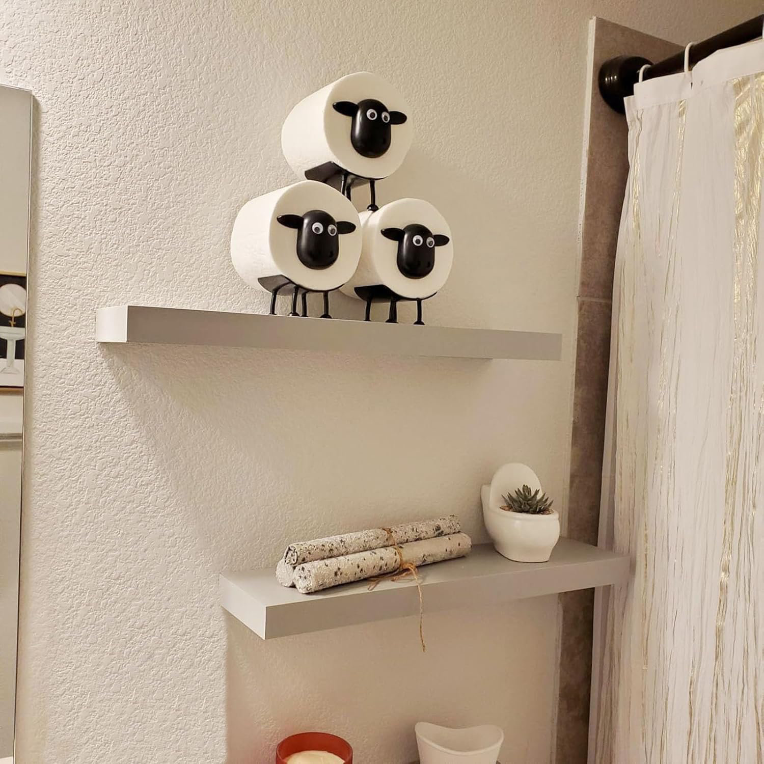 DONGWANDINGCHEN Sheep Toilet Paper Roll Holder,Cute Loo Roll Storage ...