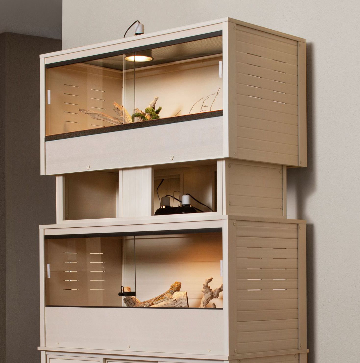 New Age Pet Ecoflex Two Large Reptile Enclosures With Matching Stacker ...