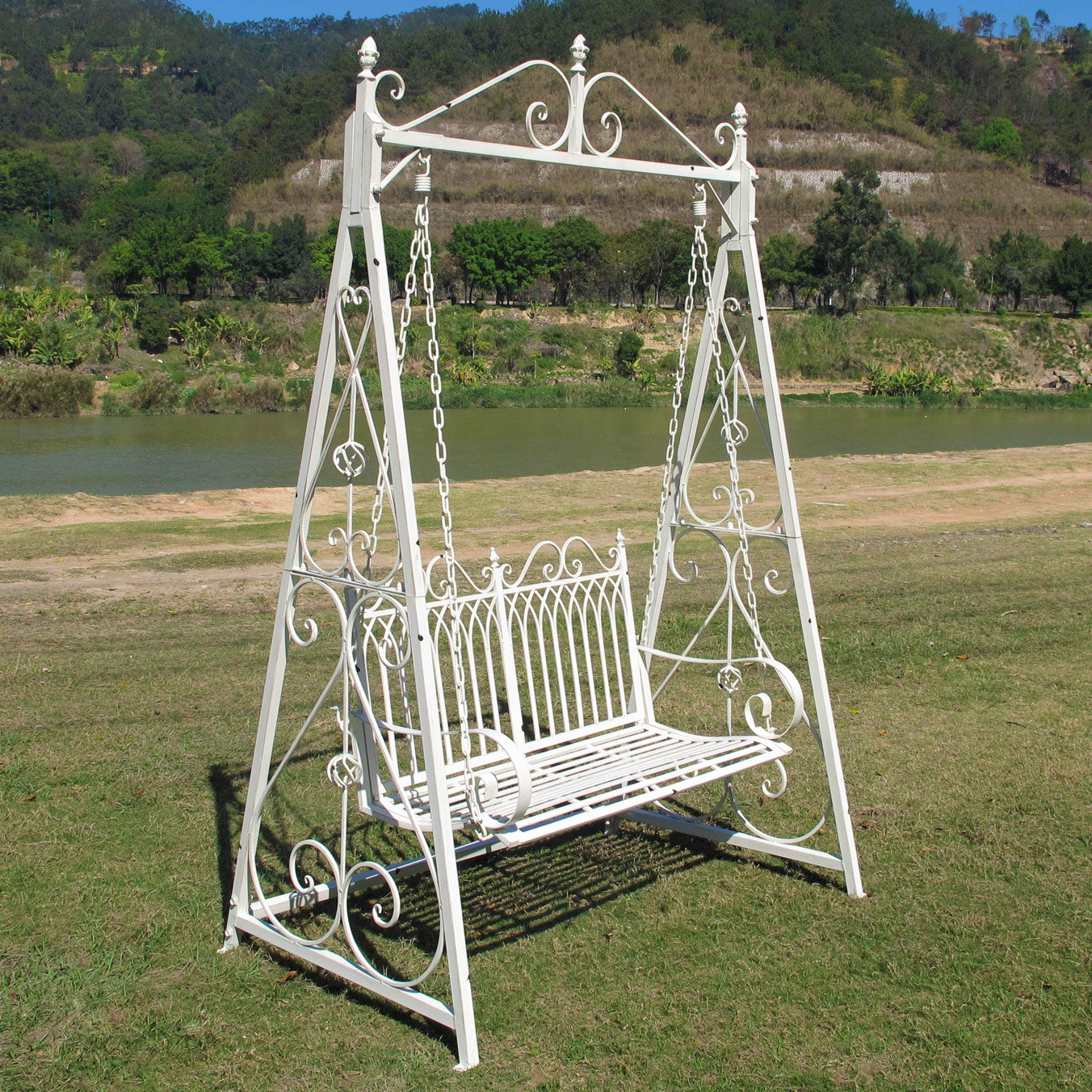 Red Barrel Studio Valley Forge Two-Person Metal Porch Swing - Wayfair ...