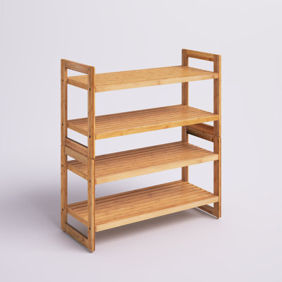 Dotted Line™ 12 Pair Stackable Solid Wood Shoe Rack & Reviews | Wayfair