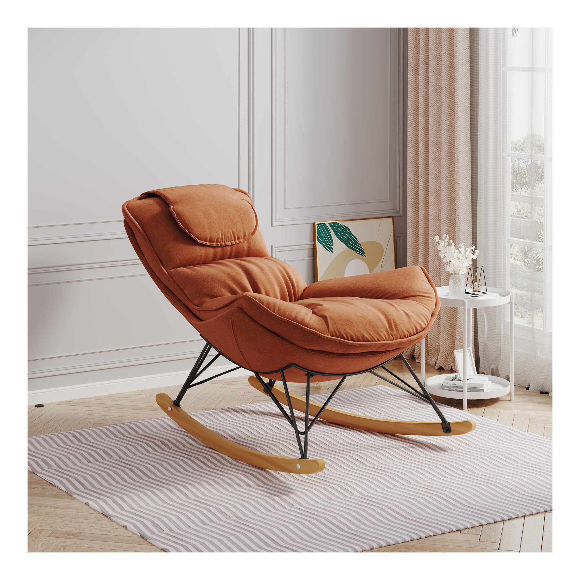 George Oliver Leisure sofa single rocking chair luxury sofa chair ...