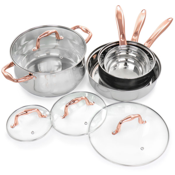 Gibson Home 8 Piece Stainless Steel Cookware Set & Reviews | Wayfair