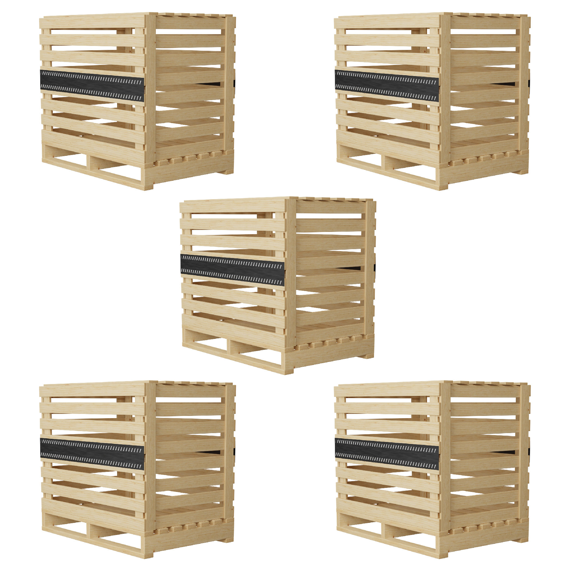 Rebrilliant Wooden Stackable Shipping Crate With Slatted Heavy Duty ...