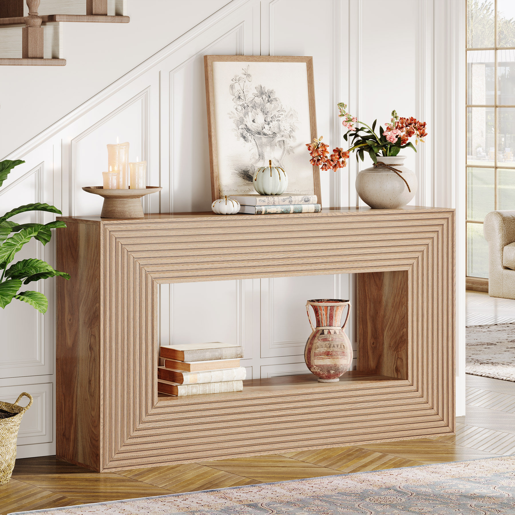 Millwood Pines Eugeniea 59" Narrow Console Table with Spacious Open ...