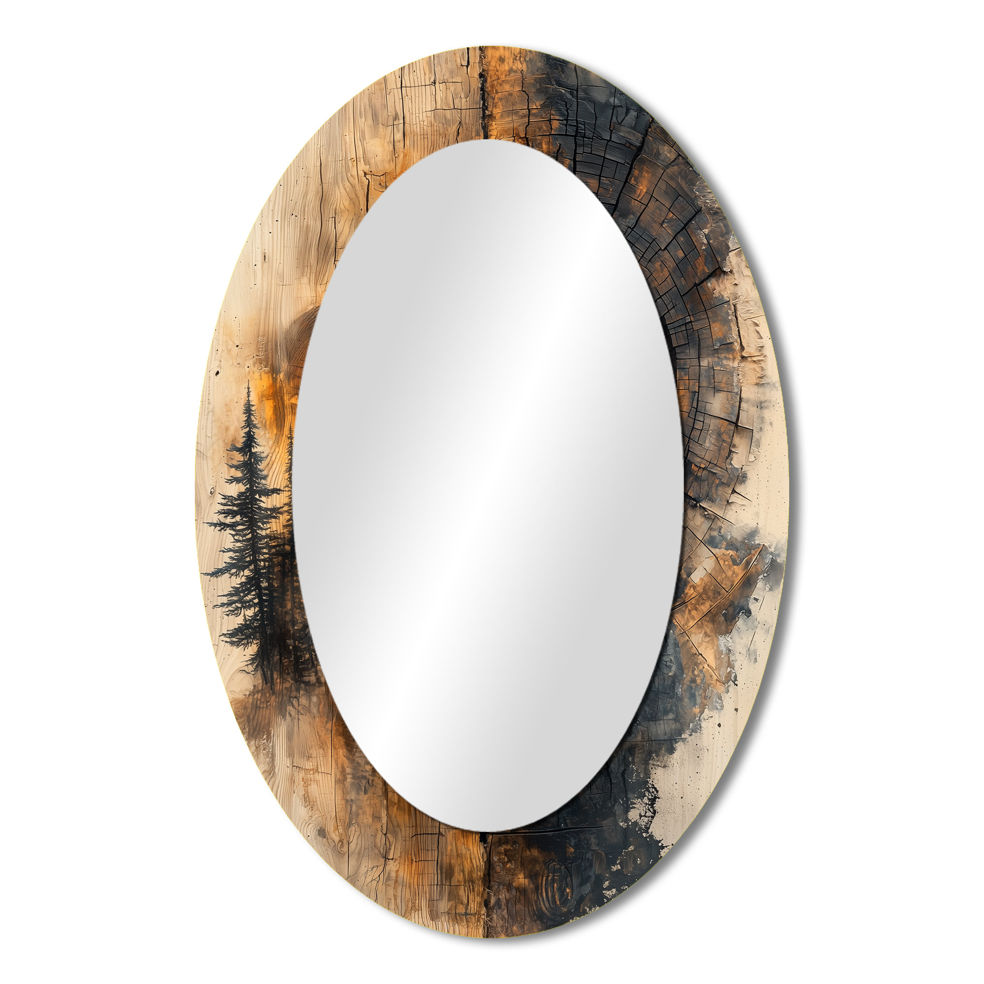 George Oliver Totem Inuit Tower In A Forest Landscape I - Orange Modern ...