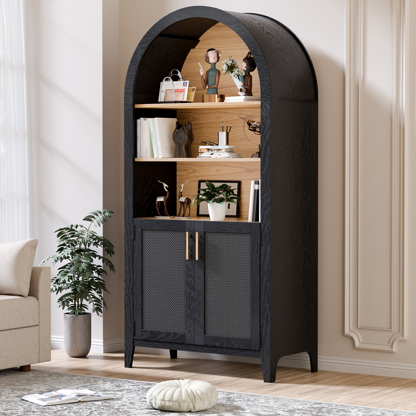 Bay Isle Home™ Bay Isle Home Arched Display Cabinet With Beech-wooden ...