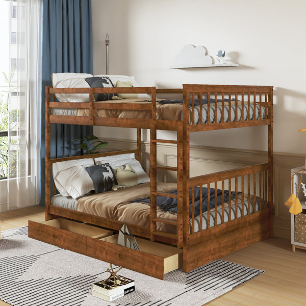 Harriet Bee Ermagene Full over Full Solid Wood Standard Bunk Bed by ...