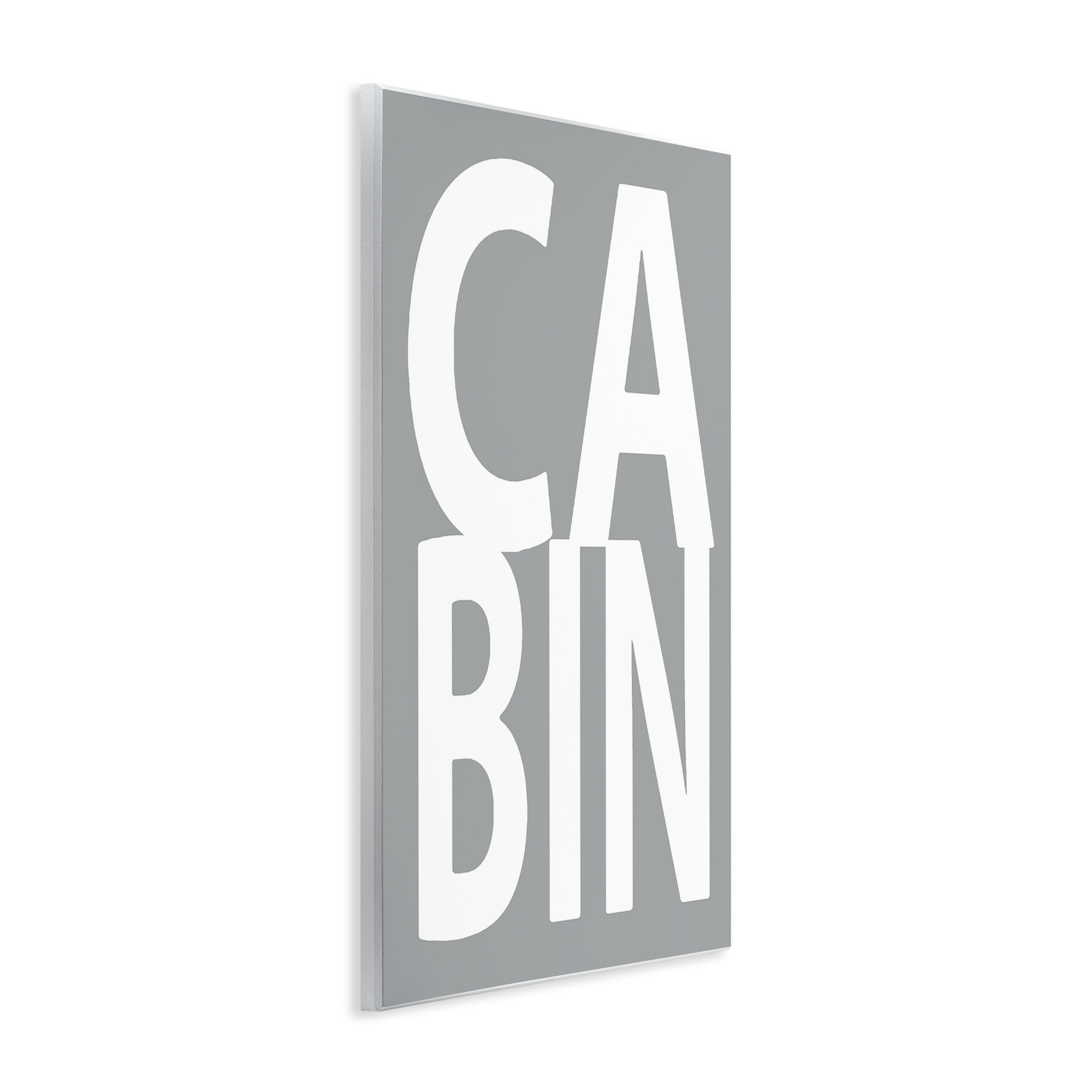 Stupell Industries Cabin Word on Grey Wall Plaque Art by Jamie ...