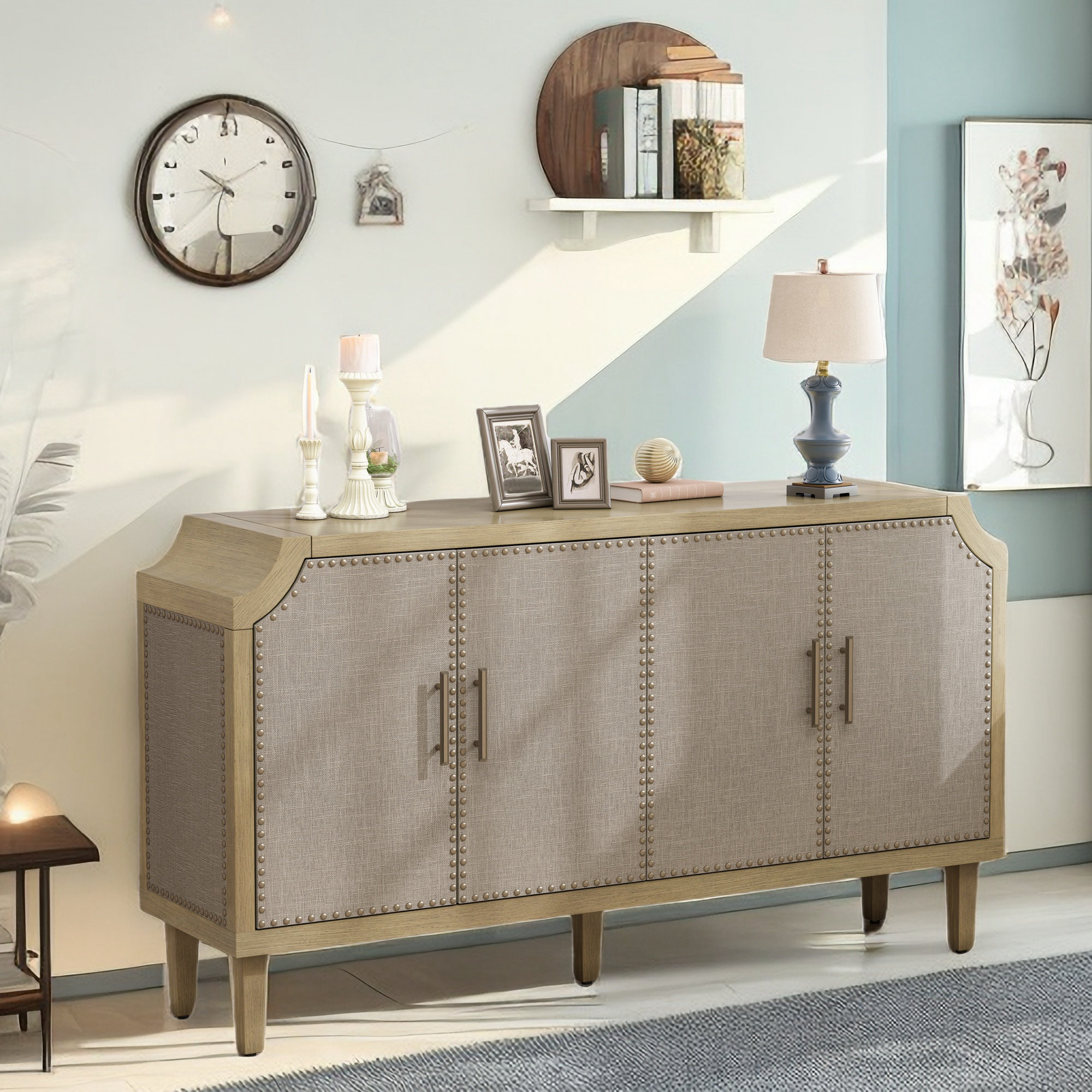 Winston Porter Malena 59.84'' Wide Sideboard with 4 Linen Decorated ...