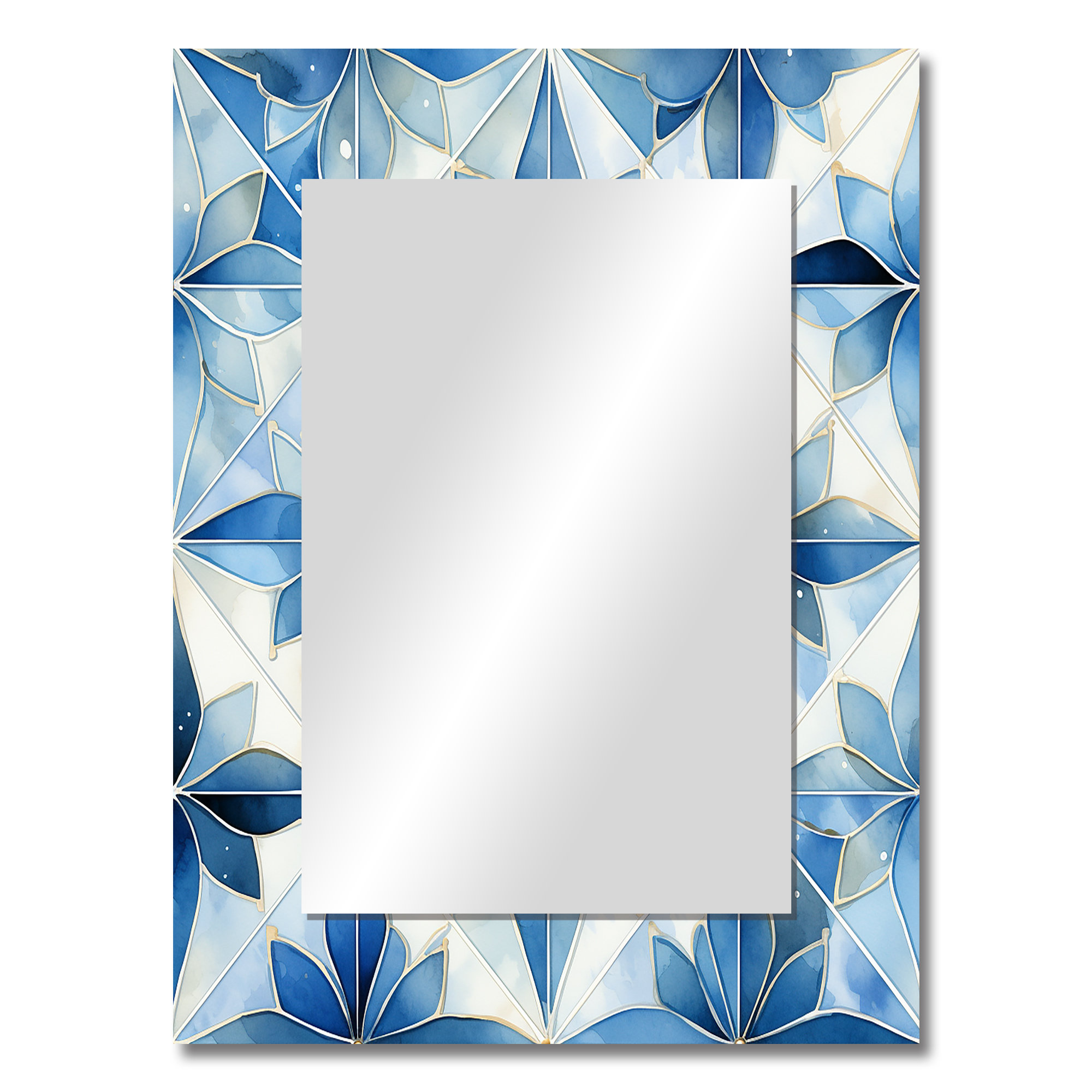 Winston Porter Tacora Vintage Blue And White Mosaic Geometric - damask ...
